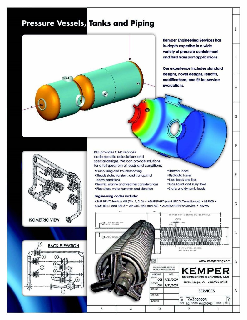 Pressure Vessels & Piping | Kemper Engineering Services